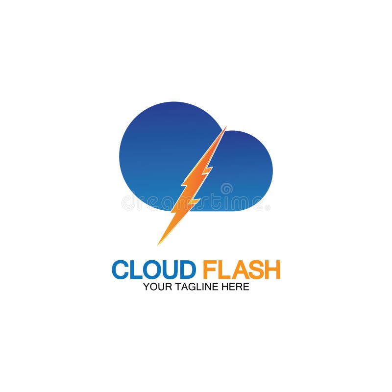 Cloud Flash Vector Logo Icon Design Template-vector Stock Vector ...