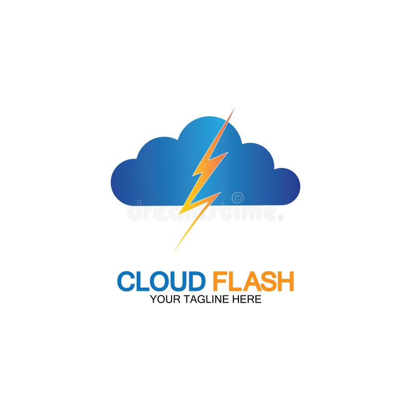 Cloud Flash Vector Logo Icon Design Template-vector Stock Vector ...