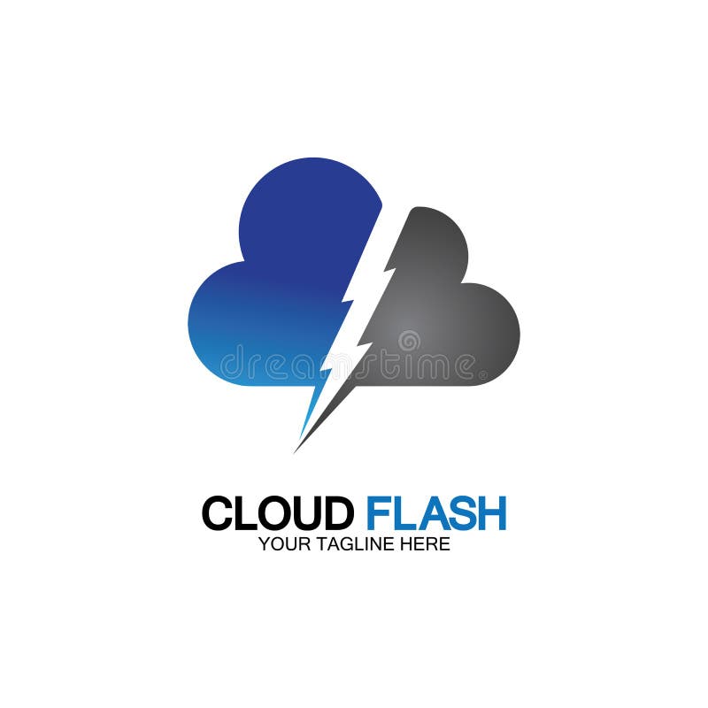 Cloud Flash Vector Logo Icon Design Template-vector Stock Vector ...