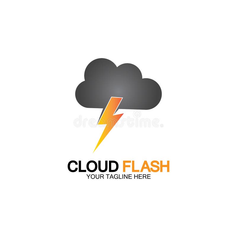 Cloud Flash Vector Logo Icon Design Template-vector Stock Vector ...