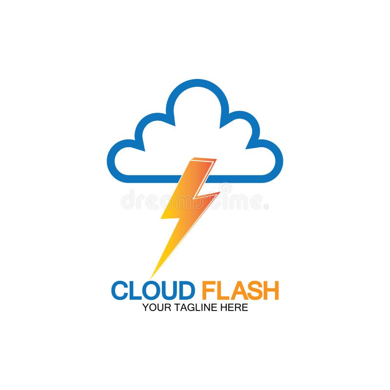 Cloud Flash Vector Logo Icon Design Template-vector Stock Vector ...