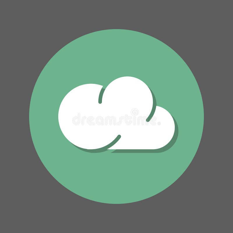 Cloud Flat Icon. Round Colorful Button, Circular Vector Sign with ...