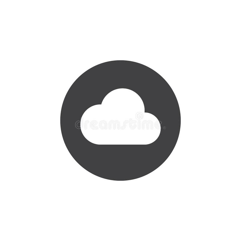Cloud Flat Icon. Round Simple Button, Circular Vector Sign Stock Vector ...