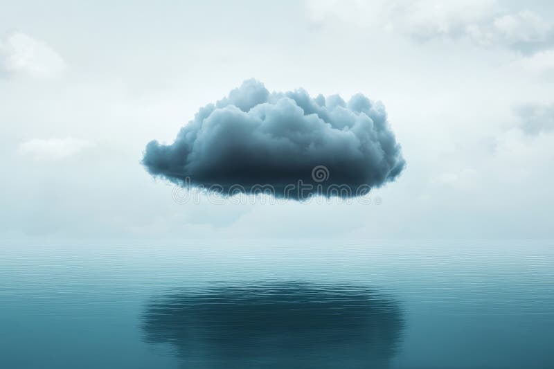 A Cloud is Floating Above the Water Stock Illustration - Illustration ...