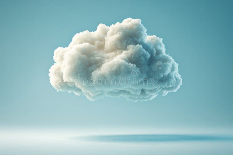 A Cloud Floating Gently in the Air Against a Bright Blue Background ...