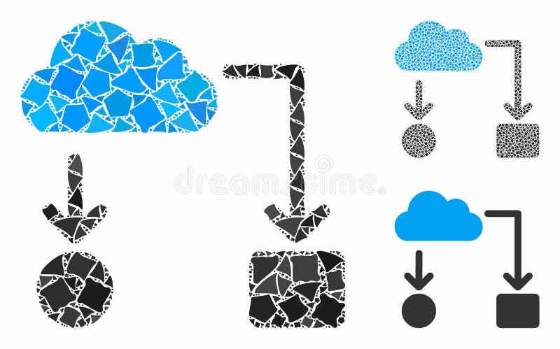 Cloud Flow Chart Composition Icon of Trembly Parts Stock Illustration ...