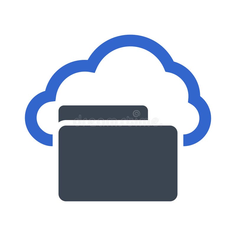 Cloud folder icon stock vector. Illustration of file - 196719935