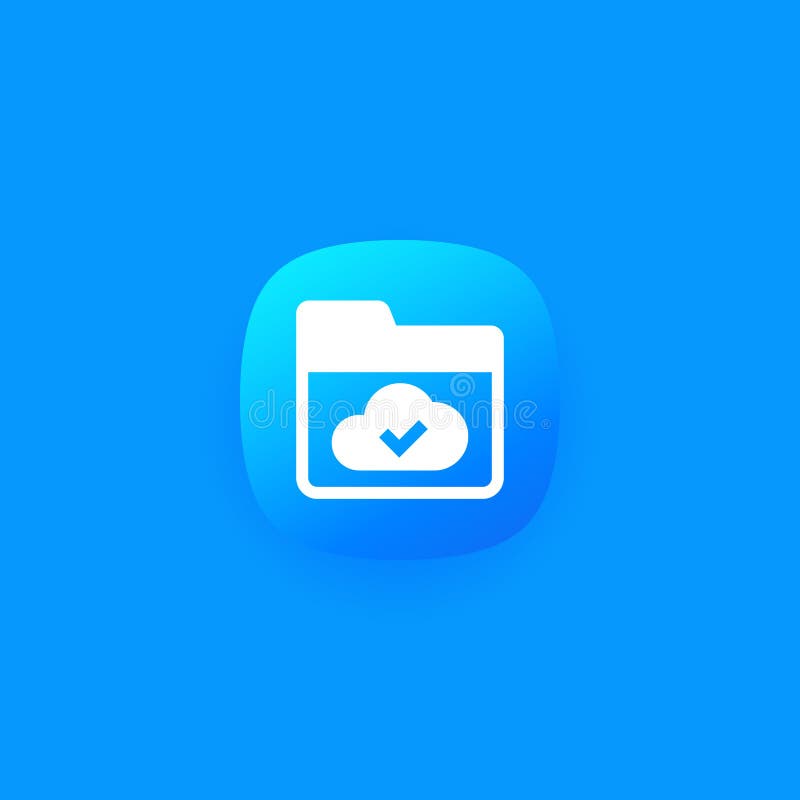 Cloud Folder Icon for Apps and Web Stock Vector - Illustration of ...