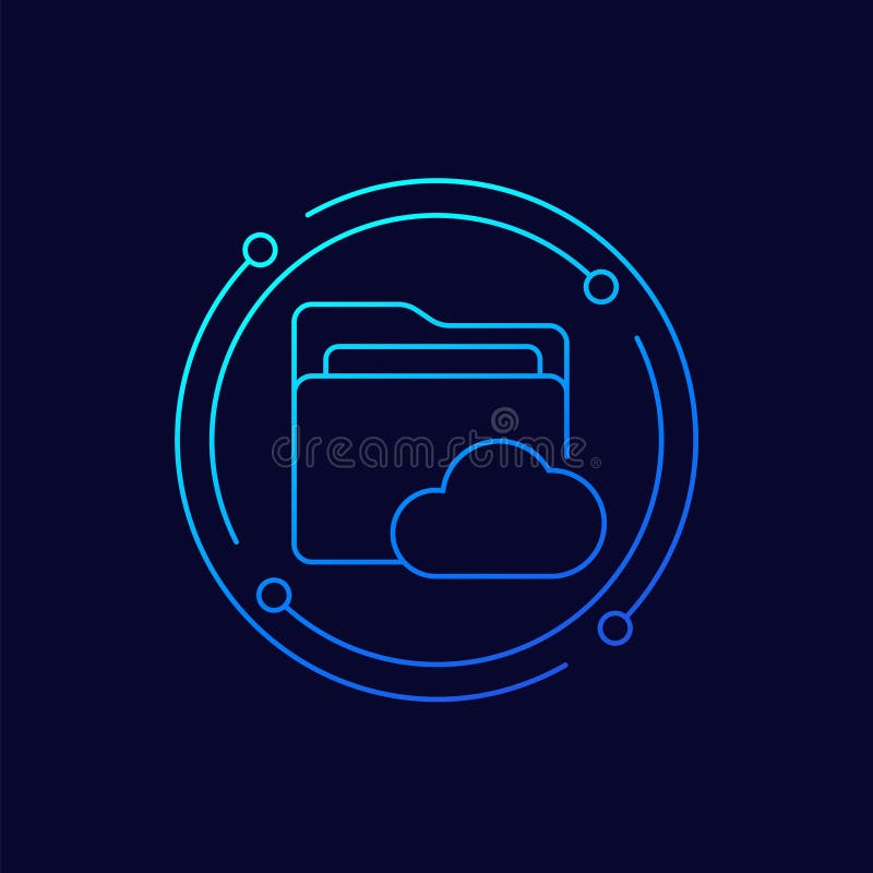 Cloud folder icon stock vector. Illustration of meticulously - 196720323