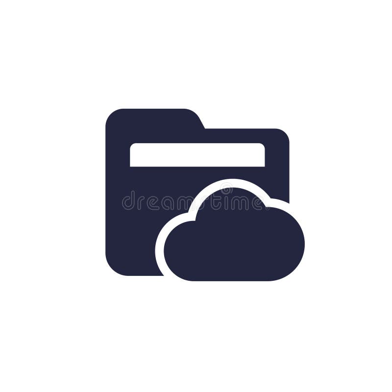Cloud Folder Icon, Pictogram on White Stock Vector - Illustration of ...