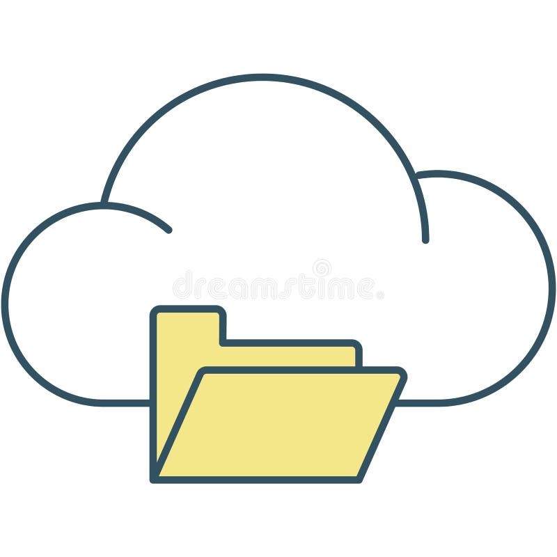 Cloud Folder Icon Vector File Storage Place Stock Vector - Illustration ...