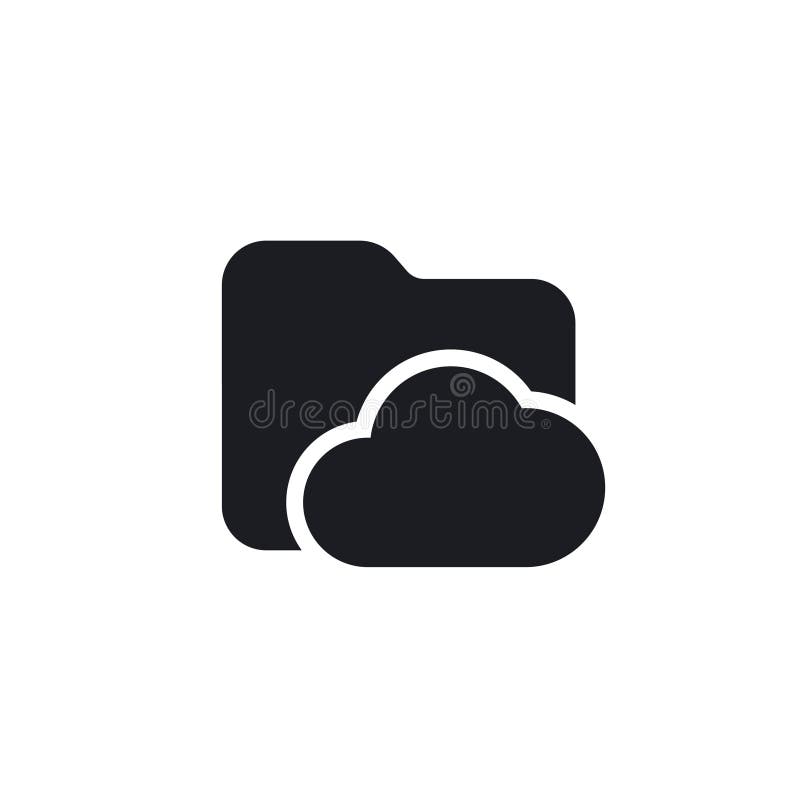 Cloud Folder Icon, Vector Pictogram on White Stock Vector ...
