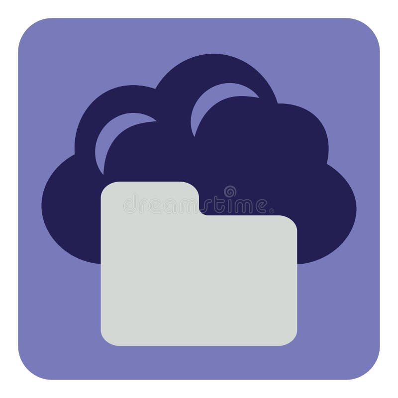 Cloud with folder, icon stock vector. Illustration of icon - 261059405