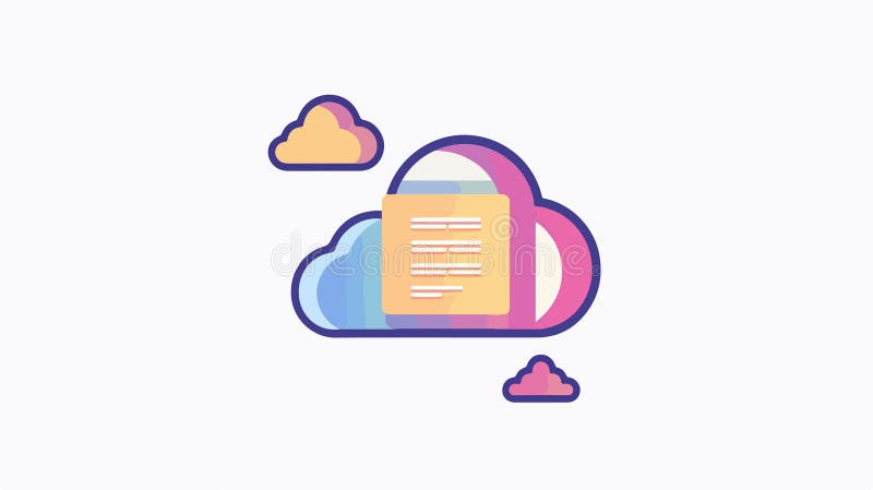 Detailed Cloud Folder Outline Vector Illustration for Professional Use ...