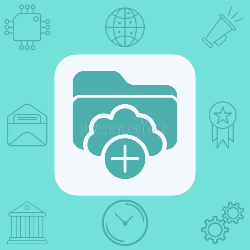 Cloud Folder Vector Icon Sign Symbol Stock Illustration - Illustration ...