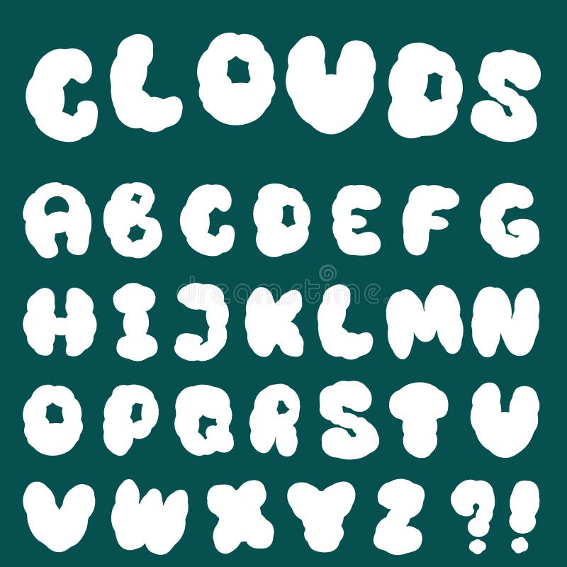 Cloud font stock vector. Illustration of roundish, cheerful - 59662367