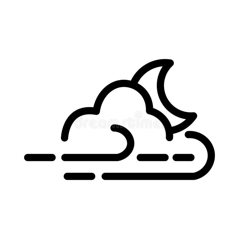 Cloud Forecast Monsoon Weather Night Icon Stock Vector - Illustration ...