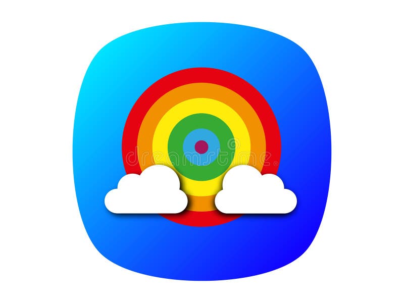Cloud Forecast Rainbow Weather Icon Stock Vector - Illustration of ...