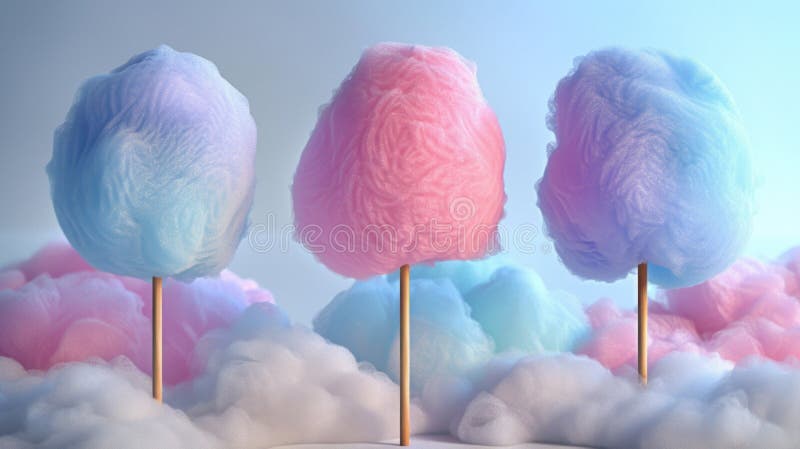 Cloud Forest with Cotton Candy Trees, Perfect for Fantasy or Whimsical ...