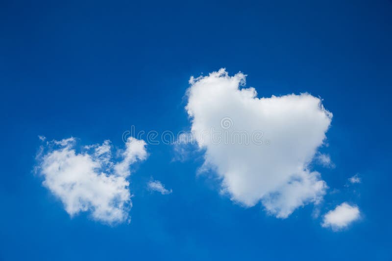 Cloud in the Form of Heart on Blue Sky Stock Image - Image of ...
