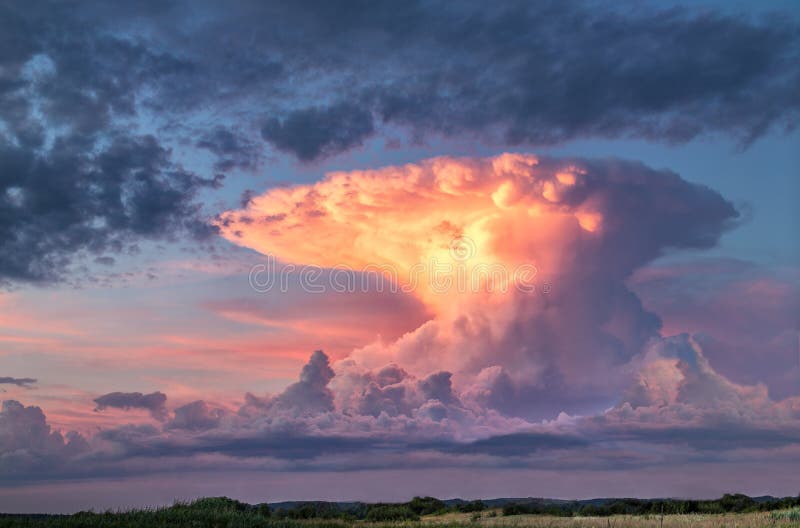 Storm Cloud in the Form of a Nuclear Explosion. Stock Photo - Image of ...