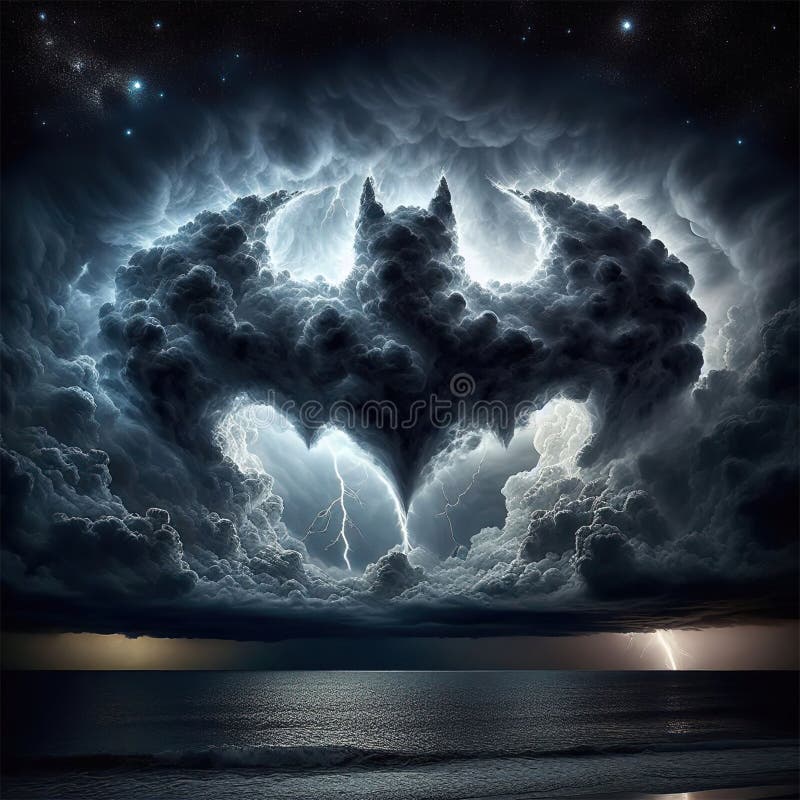 Cloud Formation Depicting the Batman Logo in the Storm Stock ...