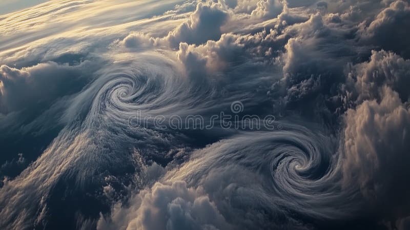 Cloud Formation Patterns Viewed from Above Creating Marble-like Swirls ...