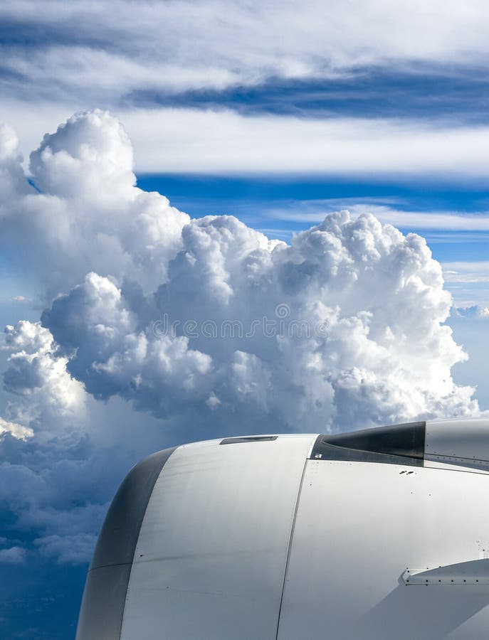 Cloud Formations Viewed from an Airplane Window during Daytime Flight ...
