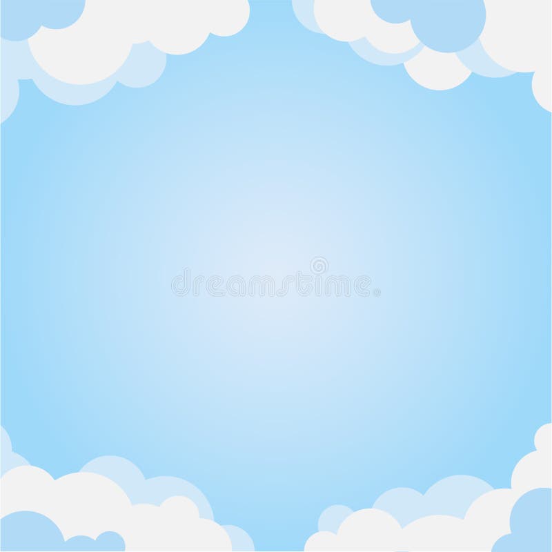 Cloud frame with blue sky stock illustration. Illustration of design ...