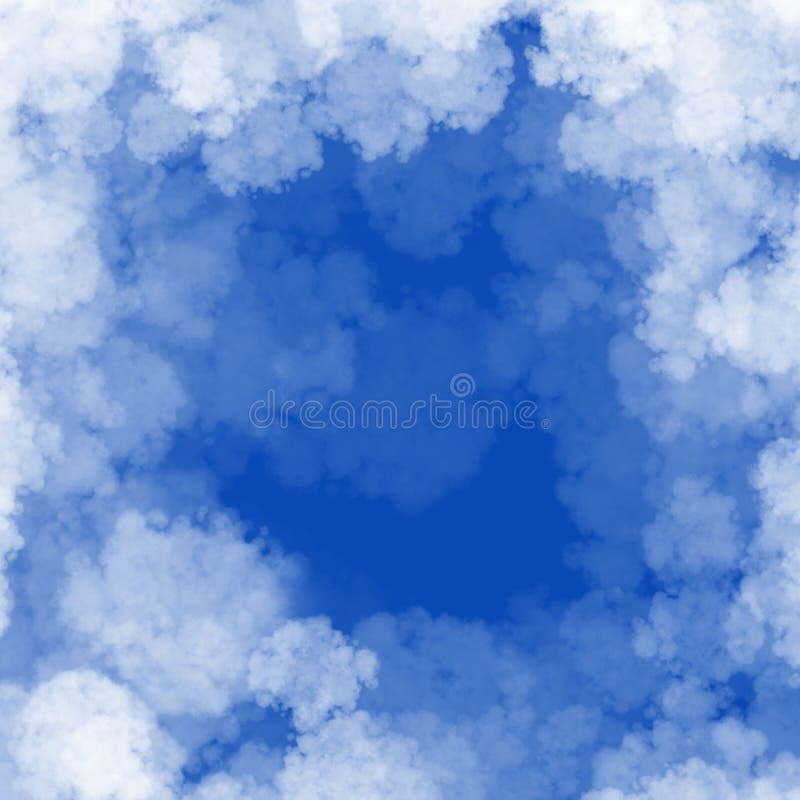 Cloud Frame on Blue Sky Background Frame with Copyspace Stock ...