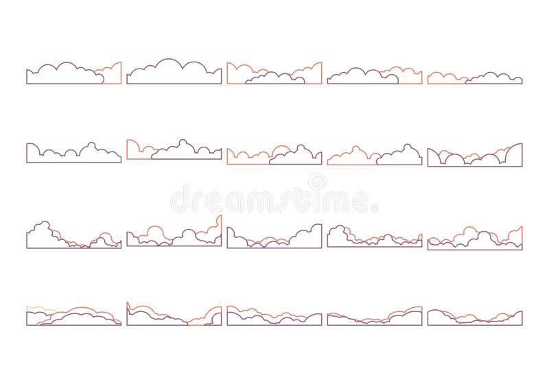 Cloud Frames Border Element Set Stock Vector - Illustration of isolated ...