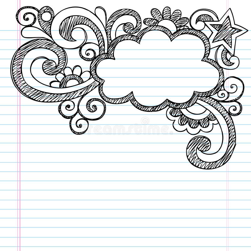 Cloud Frame Border Sketchy Doodle Vector Illustrat Stock Vector ...