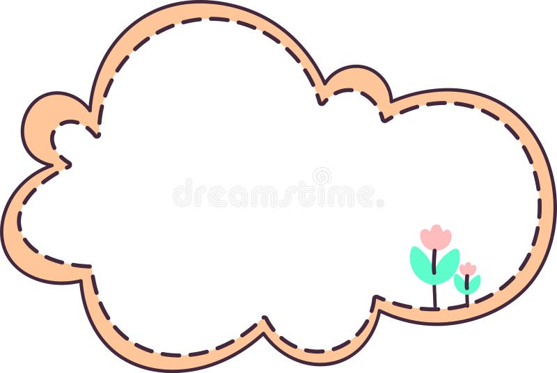 Cloud Frame with Flowers stock vector. Illustration of greeting - 373860927