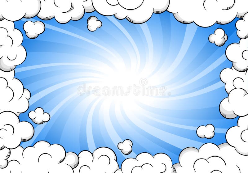 Cloud Frame with Sky As Background Stock Vector - Illustration of blanc ...