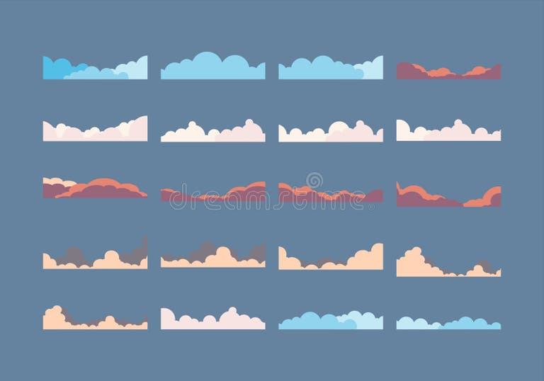 Cloud Frames Border Element Set Stock Vector - Illustration of ...