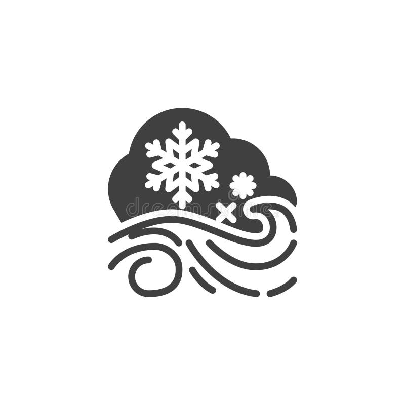 Cloud with Freezing Rain and Wind Vector Icon Stock Vector ...