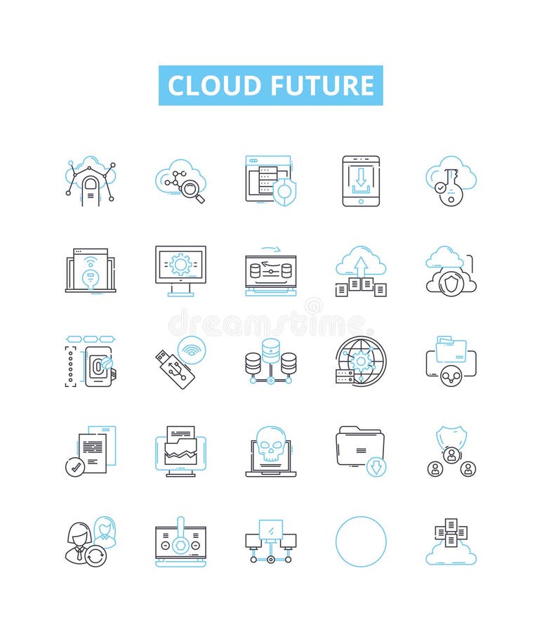 Cloud Future Vector Line Icons Set. Cloud, Future, Computing, AI, IoT ...