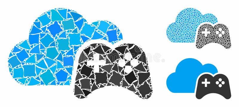 Cloud Game Controller Mosaic Icon of Humpy Parts Stock Illustration ...