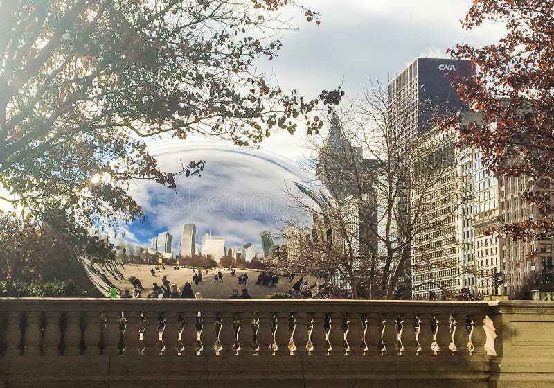 Cloud Gatewith Balustrade, Chicago Editorial Stock Photo - Image of ...