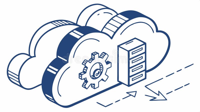 Cloud and Gear Icon, Cloud Computing and Technology Symbol Vector Design Generative AI Stock ...