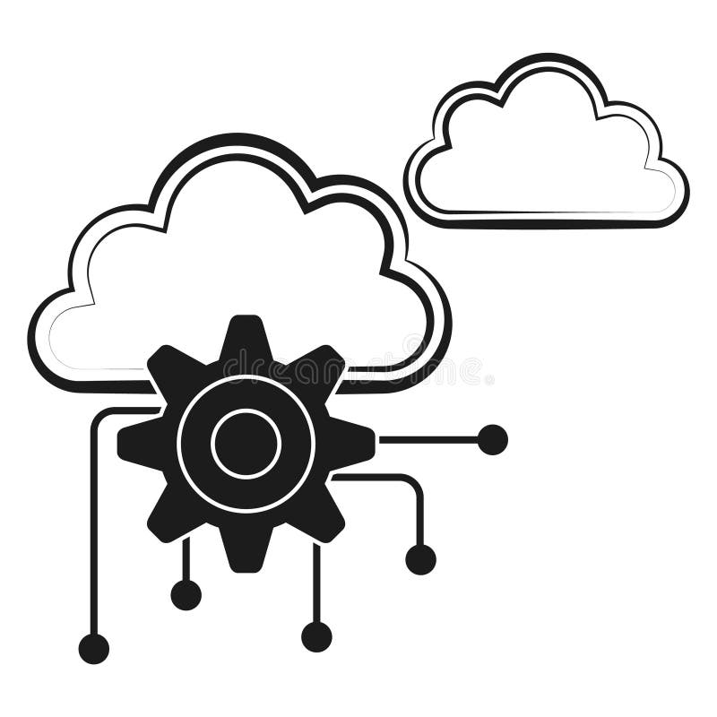 Cloud Gear Icon. Data Connection Symbol. Tech Cloud Vector. Digital ...