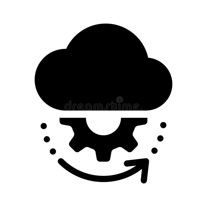 Cloud with Gear Icon. Cloud Services or Computing Symbol Vector ...