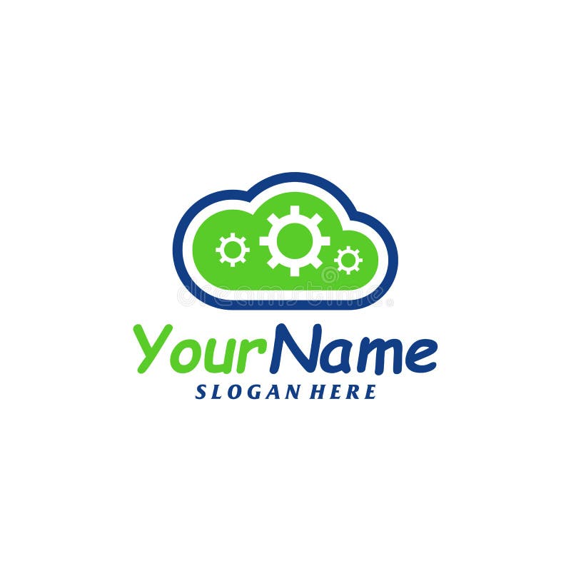 Cloud Gear Logo Design Template. Cloud Logo Concept Vector Stock ...