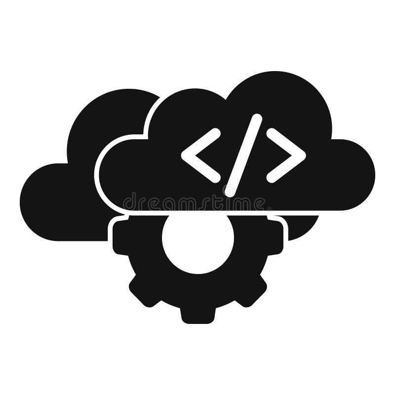 Cloud Gear Support Icon Simple Vector. Mobile Server App Stock Vector ...