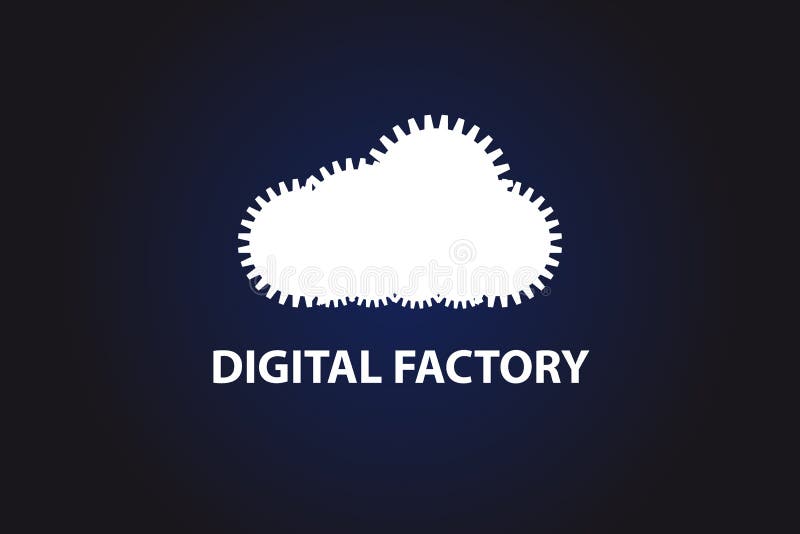 A Cloud of Gears. Symbol of Digital Factory Stock Vector - Illustration ...
