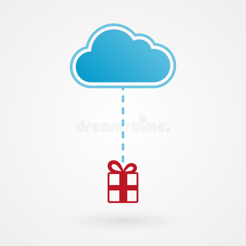Cloud and Gift Icon. Concept of Surprise. Vector Illustration, Flat ...