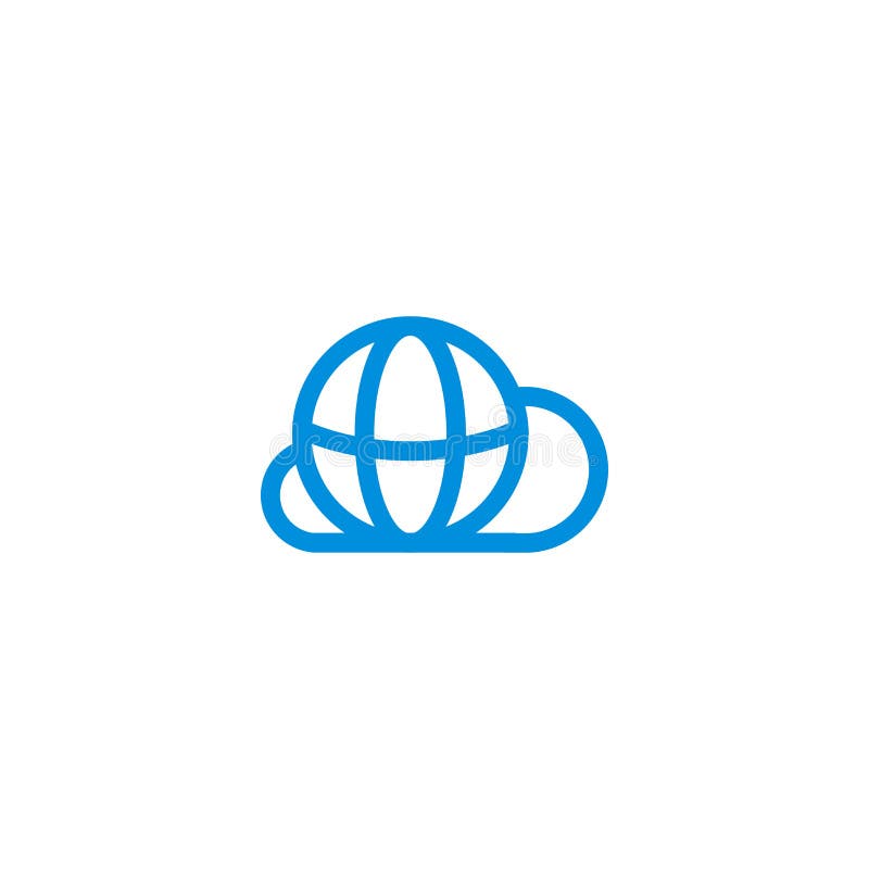 Cloud globe line connect stock vector. Illustration of presentation ...
