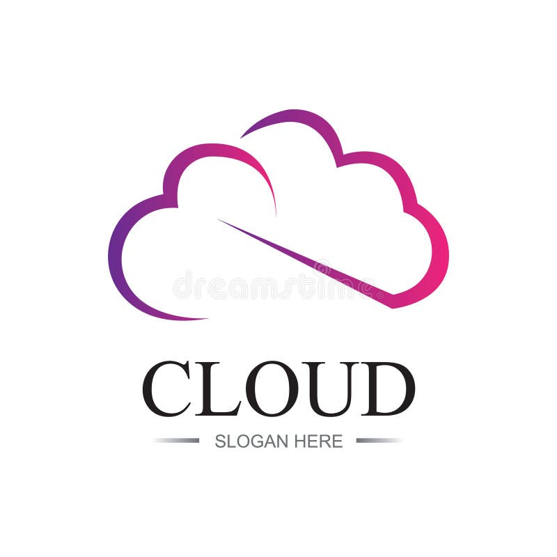 Cloud Gradient Logo. Cloud and Arrow Concept Stock Vector - Illustration of technology, media ...