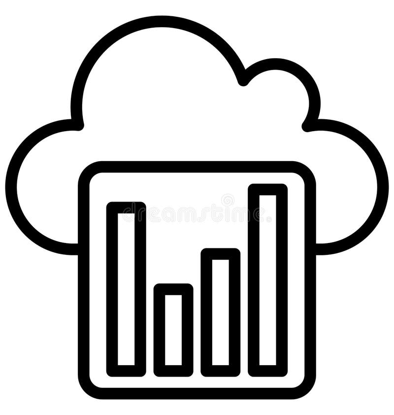 Cloud Graph Isolated Vector Icon that Can Easily Modify or Edit. Stock ...