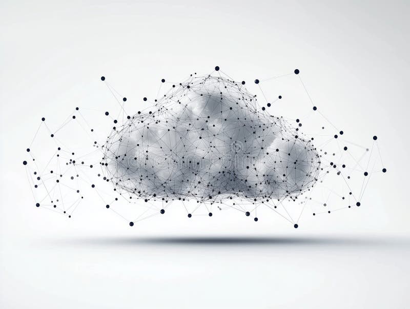 Cloud Graphic Surrounded by Technical Network, Symbolizing Connectivity ...